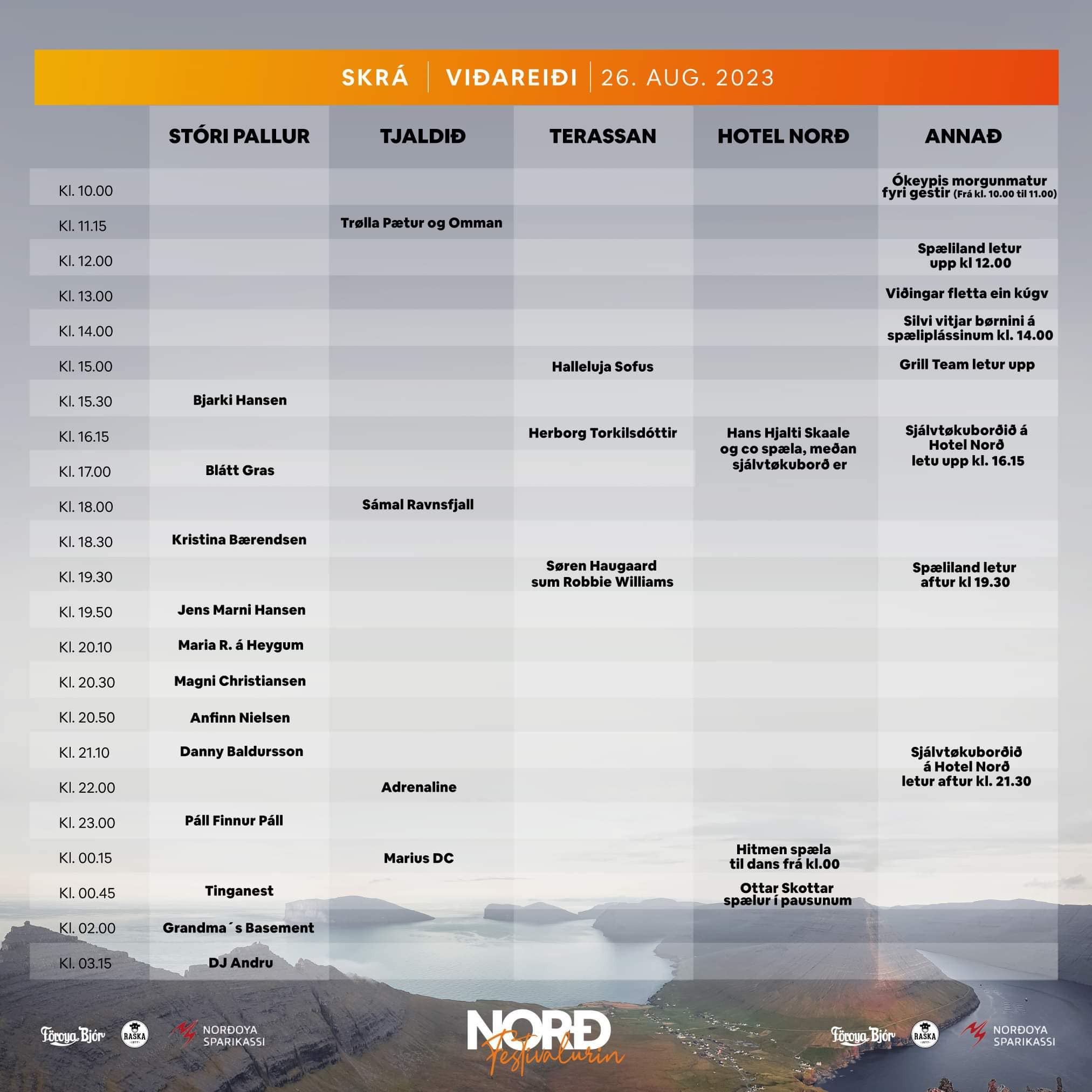 Dagur.fo | Her er skráin til Norð Festivalin